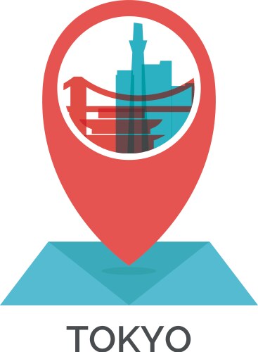 Mexico map city pin point geolocation modern Vector Image
