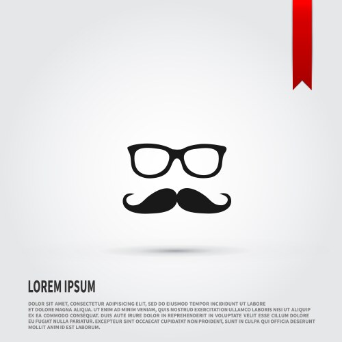 Geek glasses and moustache or mustache icon Vector Image