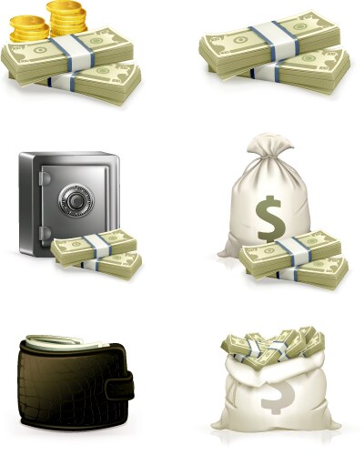 Cash folded in a money clip Royalty Free Vector Image