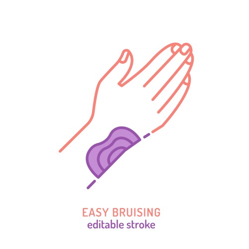 Easy bruising outline icon bleeding disorder Vector Image