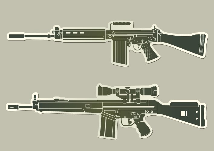 Assault rifle sticker Royalty Free Vector Image