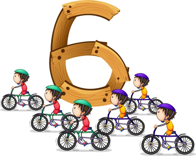 Number 6 Cartoon Vector Images (over 3,100)