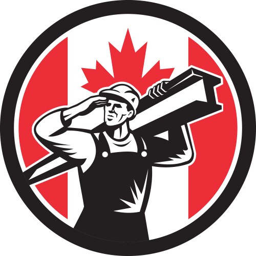 Construction worker engineer emblem builder Vector Image