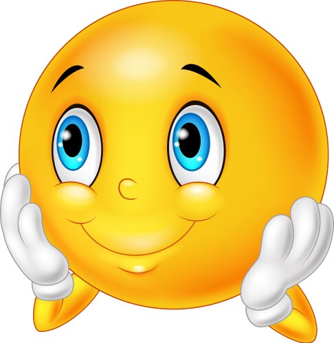 Emoticon happy face are thinking and posing Vector Image