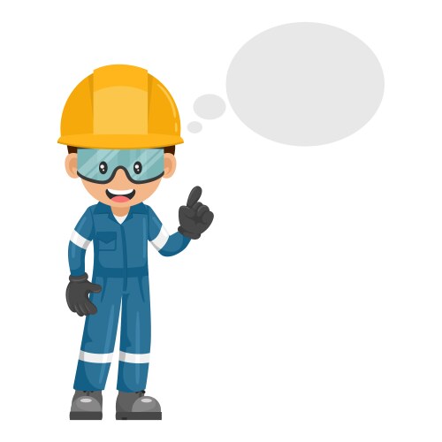 Industrial mechanic worker with his personal Vector Image