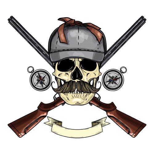 Vintage hunting concept Royalty Free Vector Image