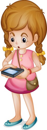 Child play phone kid using mobile for game Vector Image