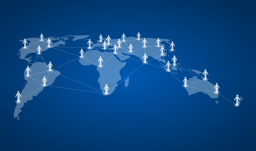 Work map in network technology lines background Vector Image