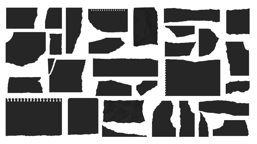 Scrapbook vintage torn paper labels and notes Vector Image