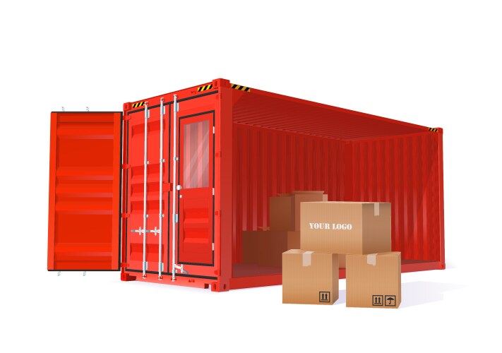 Open cargo container Royalty Free Vector Image