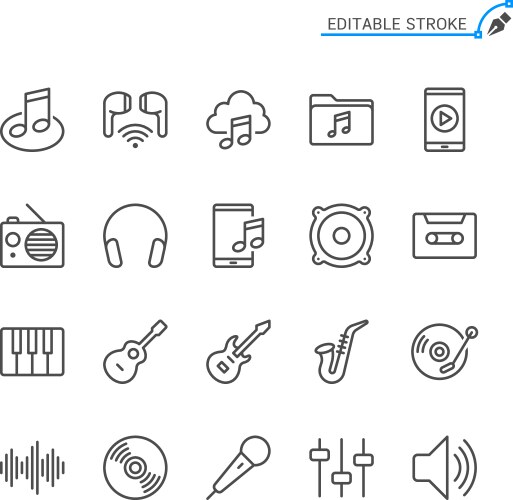Line music icons Royalty Free Vector Image - VectorStock