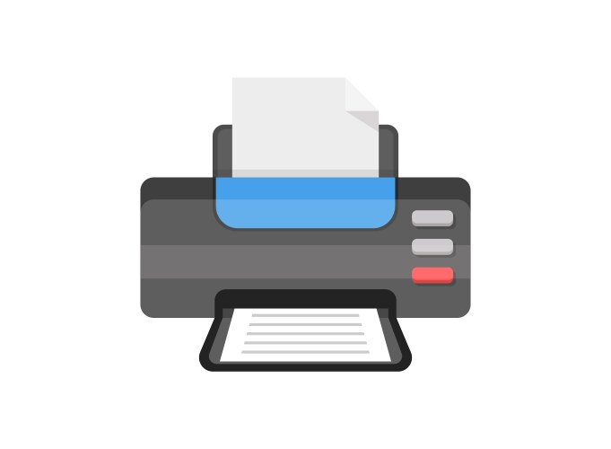 Printer icon in flat style office machine Vector Image
