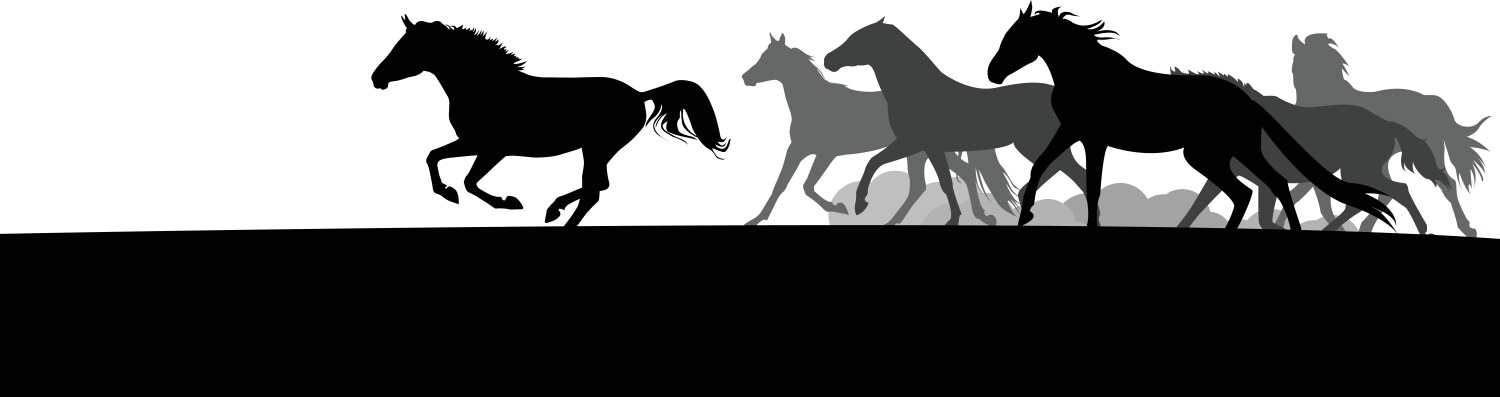 Herd Horses Running Vector Images (over 210)