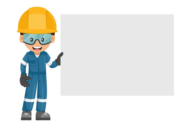 Industrial mechanical worker with his personal Vector Image