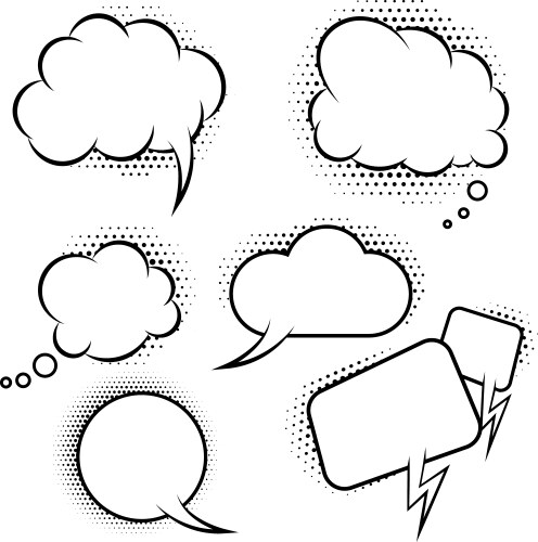Comic Speech Bubbles Retro Cartoon Balloon Vector Image
