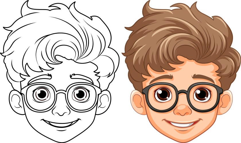 Boy cartoon head isolated Royalty Free Vector Image