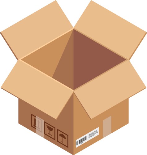 Cardboard boxes pallet isometric warehouse Vector Image