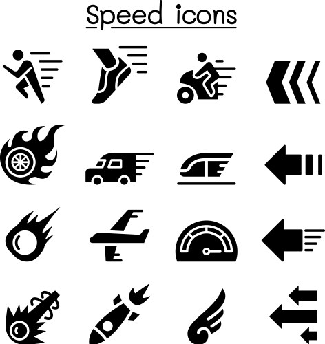 Speed icon set in thin line style Royalty Free Vector Image
