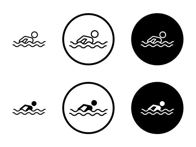 Swimmer icon set Royalty Free Vector Image - VectorStock