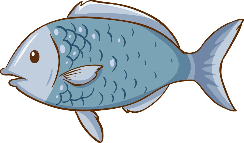 Big fish cartoon character Royalty Free Vector Image