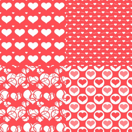 Red hearts seamless background Royalty Free Vector Image