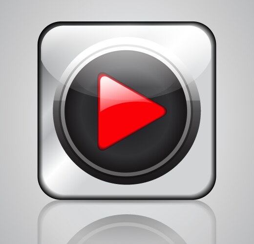 Red media player buttton Royalty Free Vector Image