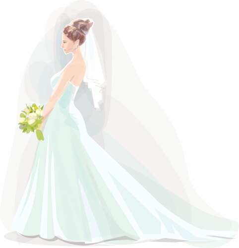 Beautiful bride Royalty Free Vector Image - VectorStock
