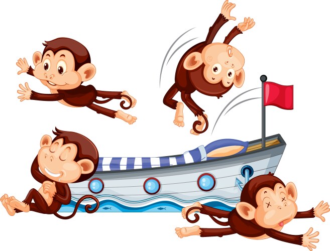 Monkey thematic frame 1 Royalty Free Vector Image