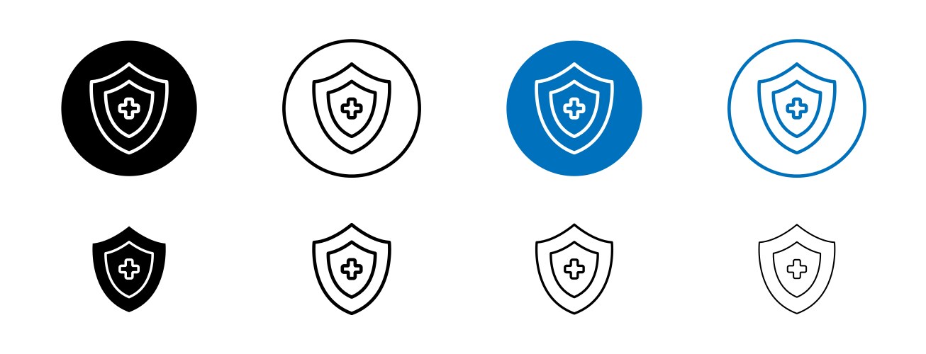 Immune guard icon set health shield system Vector Image
