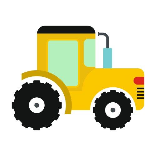Cute tractor in a clearing Royalty Free Vector Image
