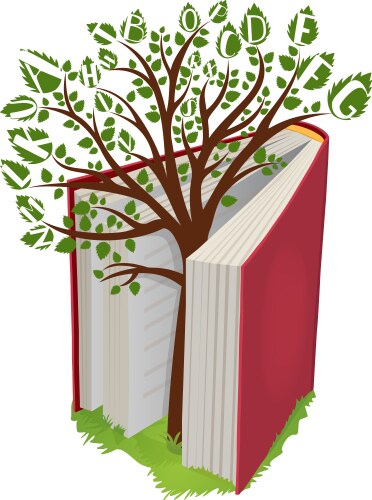 Knowledge tree from open book Royalty Free Vector Image