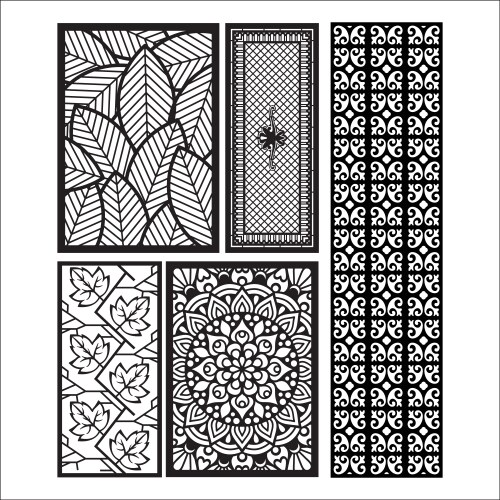 Laser cut panel and the seamless pattern Vector Image