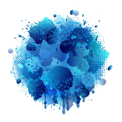 Brightly colored blue paint drips seamless Vector Image