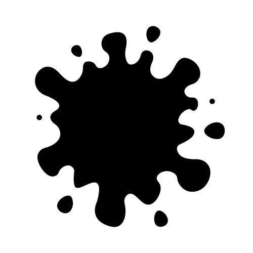 Ink splat icon paint splash monochrome flat Vector Image