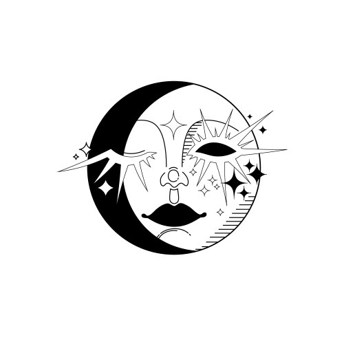 Moon Face Vector Premium Vector | Half And Full Moon Face Vector Emoji