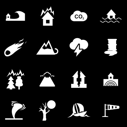 Natural disaster icons collection Royalty Free Vector Image