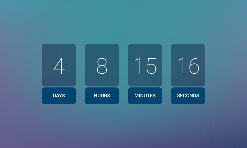 Countdown clock flip counter digital timer Vector Image