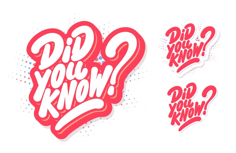 Did you know handwritten letterings Royalty Free Vector