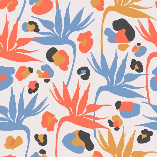 Abstract flower garden seamless pattern Royalty Free Vector