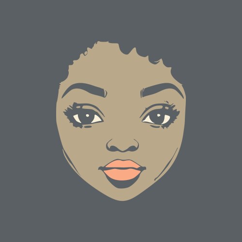 Young afro american woman face front view elegant Vector Image