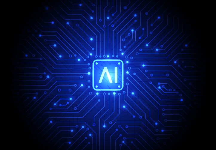 Artificial intelligence chipset on circuit board Vector Image
