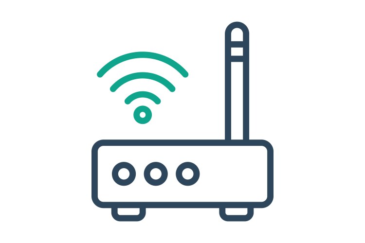 Broadband icon internet with signal related Vector Image
