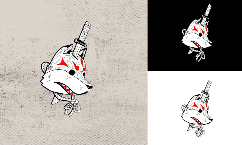 Japanese Fox Mask Vector Images (over 450)