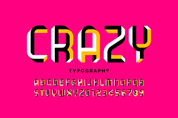 Modern playful fun font and alphabet Royalty Free Vector