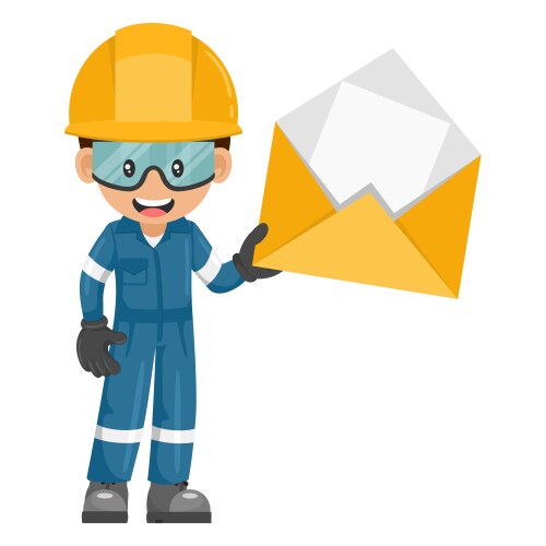 Industrial mechanical worker with his personal Vector Image