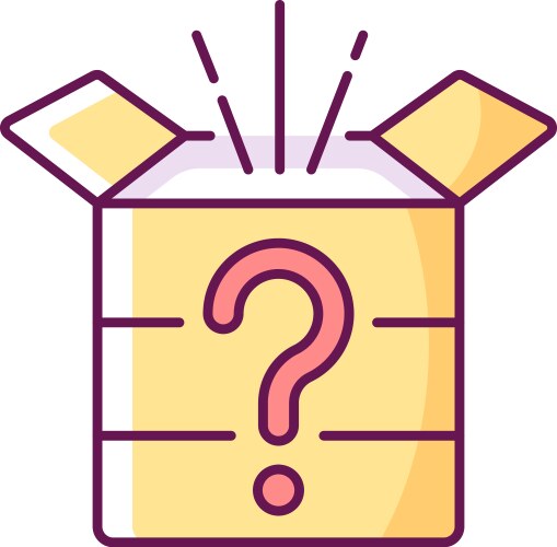 Mystery box label or sticker Royalty Free Vector Image