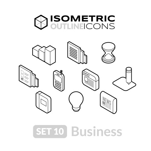 Isometric outline icons set 27 Royalty Free Vector Image Isometric outline icons set 27 Royalty Free Vector Image