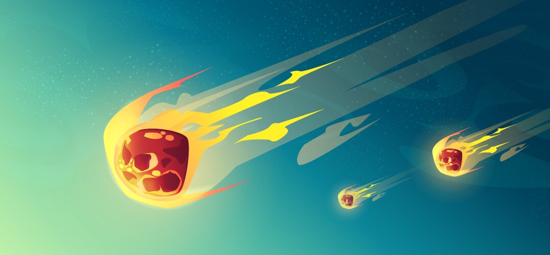 Asteroid character flying - y2k style Royalty Free Vector