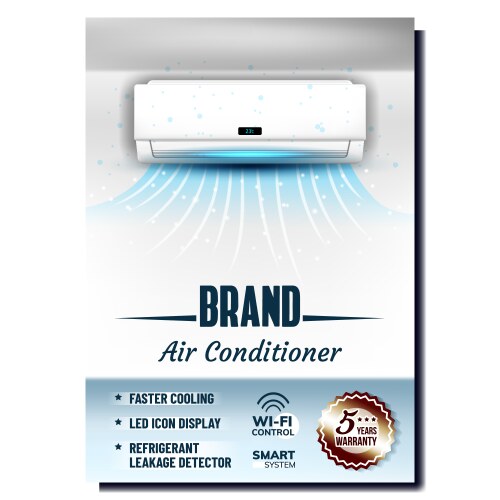 Air conditioner system advertising poster Vector Image