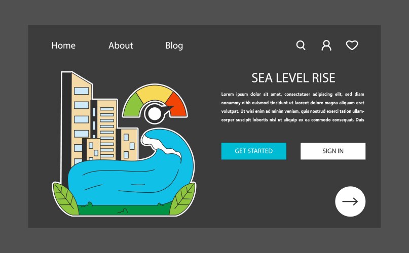 Climate change web banner or landing page set Vector Image